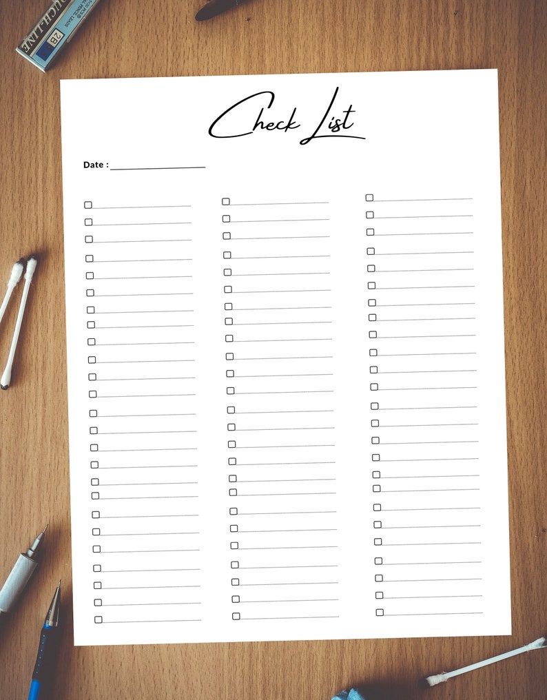 Check List, Editable to Do List, to Do List Printable, Blank List ...