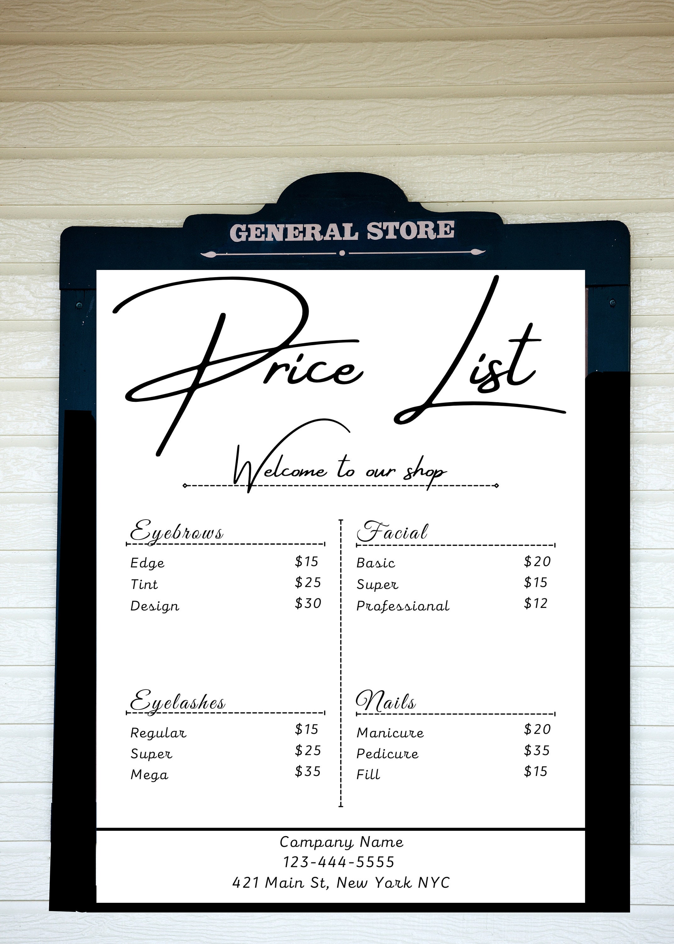 Small Business Price List Download, Price List Template, Editable Price ...