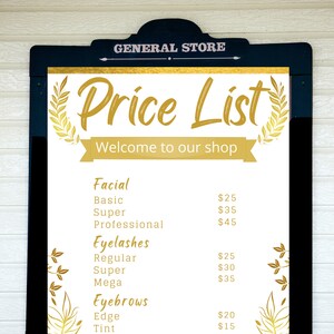 Small Business Price List Download, Price List Template, Editable Price ...