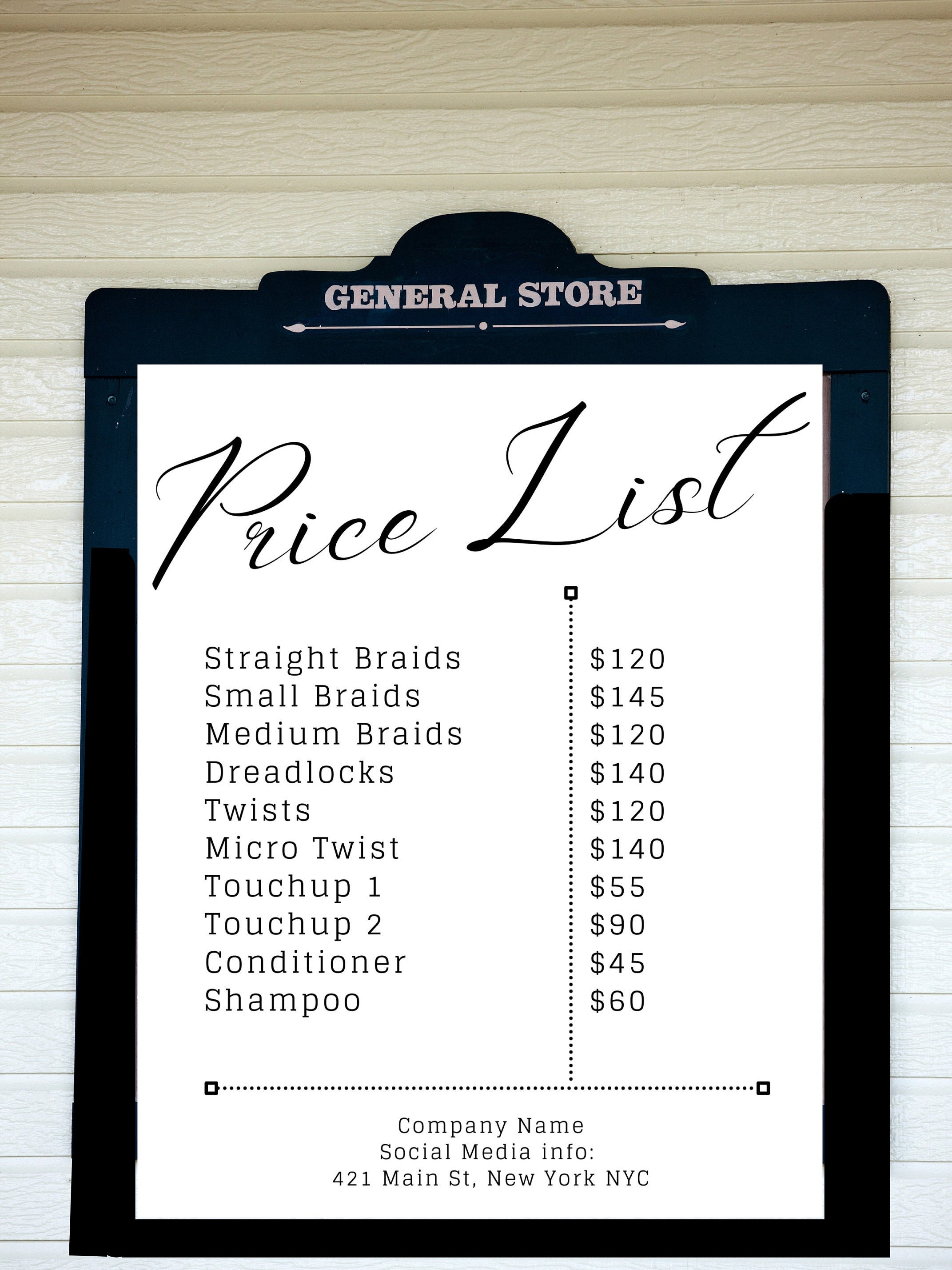 Small Business Price List Download, Price List Template, Editable Price ...