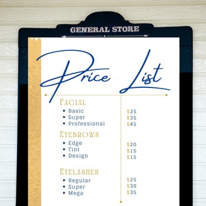 Small Business Price List Download, Price List Template, Editable Price ...