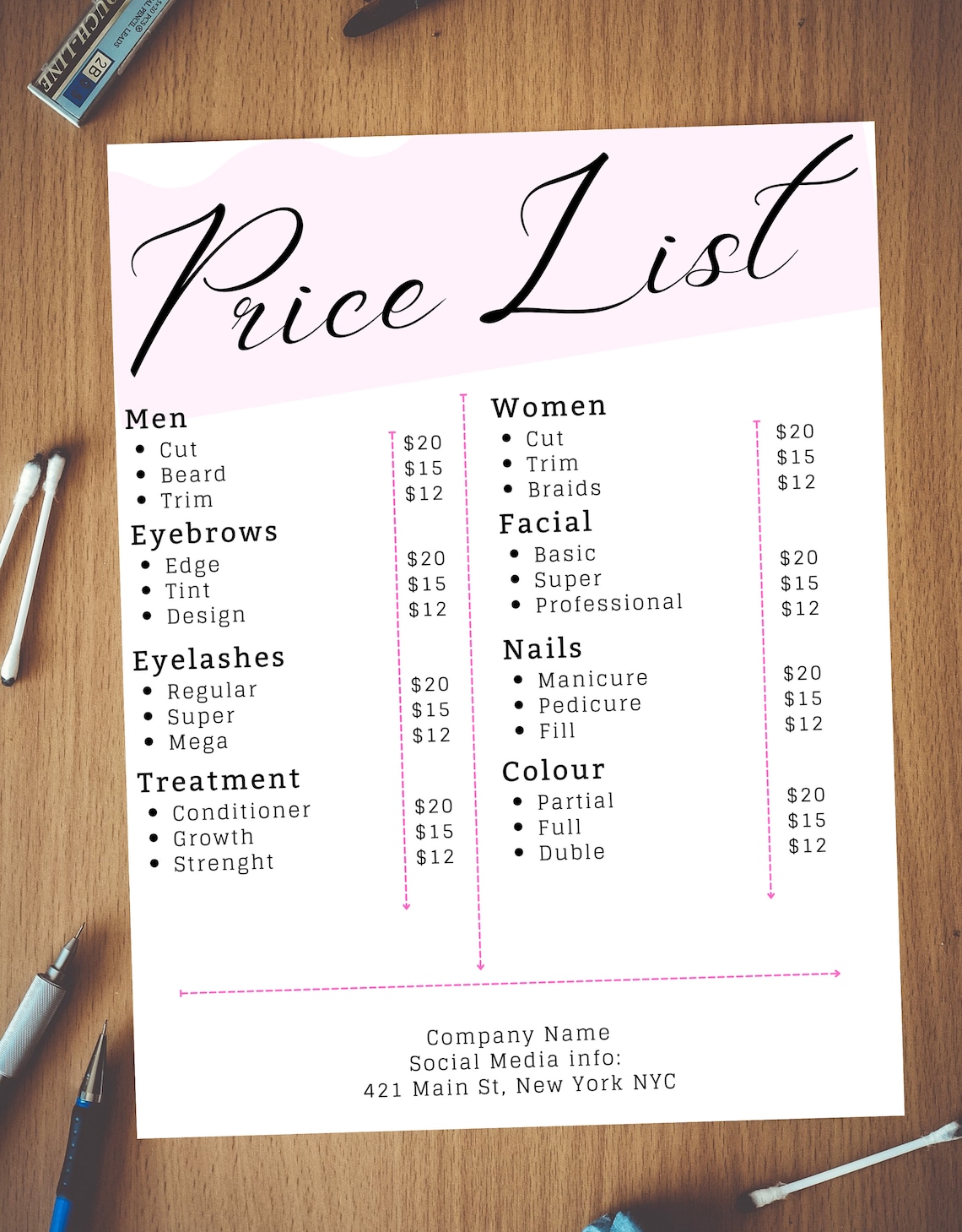 Small Business Price List Download, Price List Template, Editable Price ...