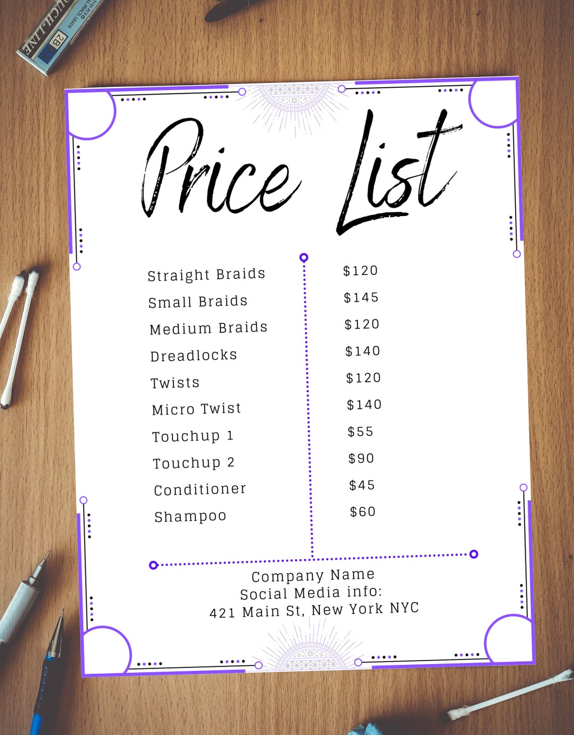 Small Business Price List Download, Price List Template, Editable Price ...