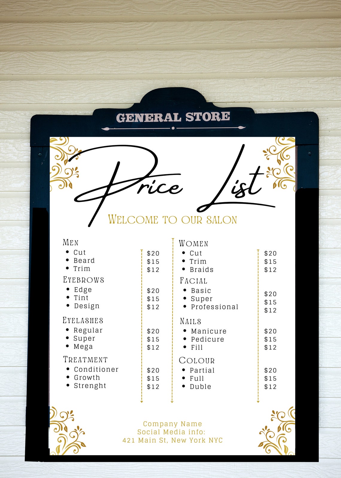 Small Business Price List Download, Price List Template, Editable Price ...