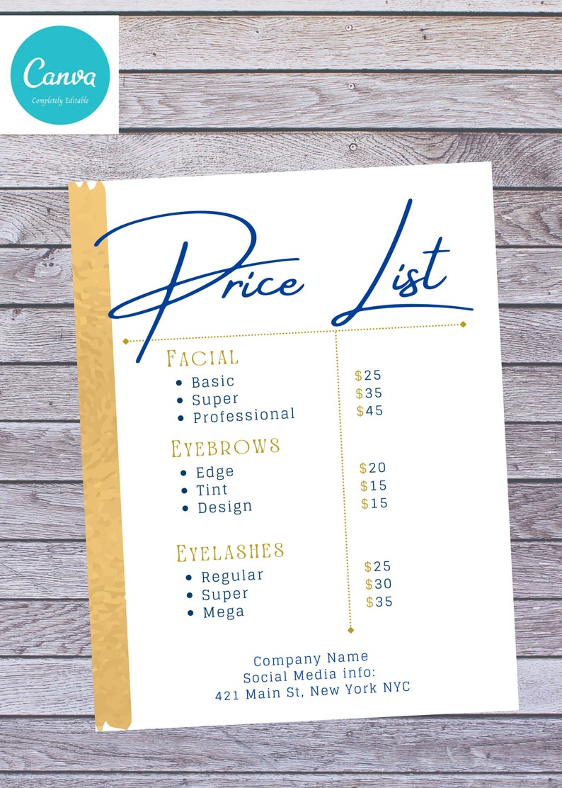 Small Business Price List Download, Price List Template, Editable Price ...