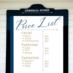 Small Business Price List Download, Price List Template, Editable Price ...
