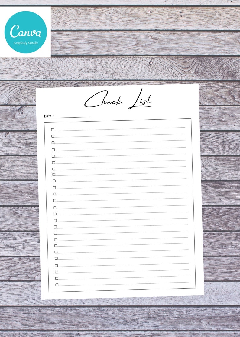 Check List, Editable to Do List, to Do List Printable, Blank List ...