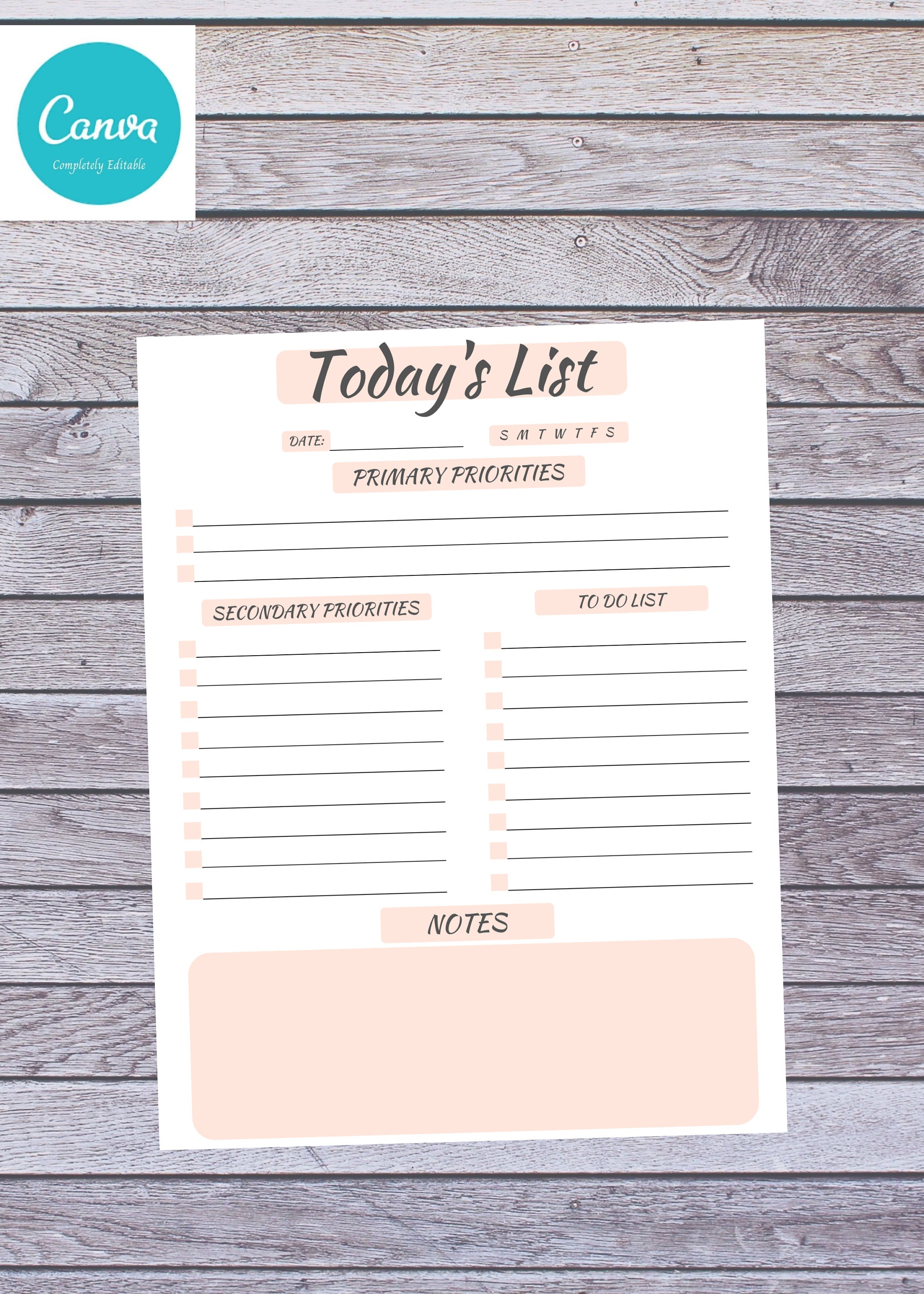 Daily Schedule Editable Planner Simple Planner Undated - Etsy