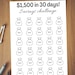 1,500 in 30 Days Savings Challenge, Saving Challenge for One Month ...