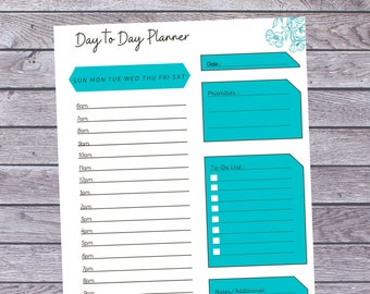 Daily Schedule, Editable Planner, Simple Planner, Undated Planner, Work ...