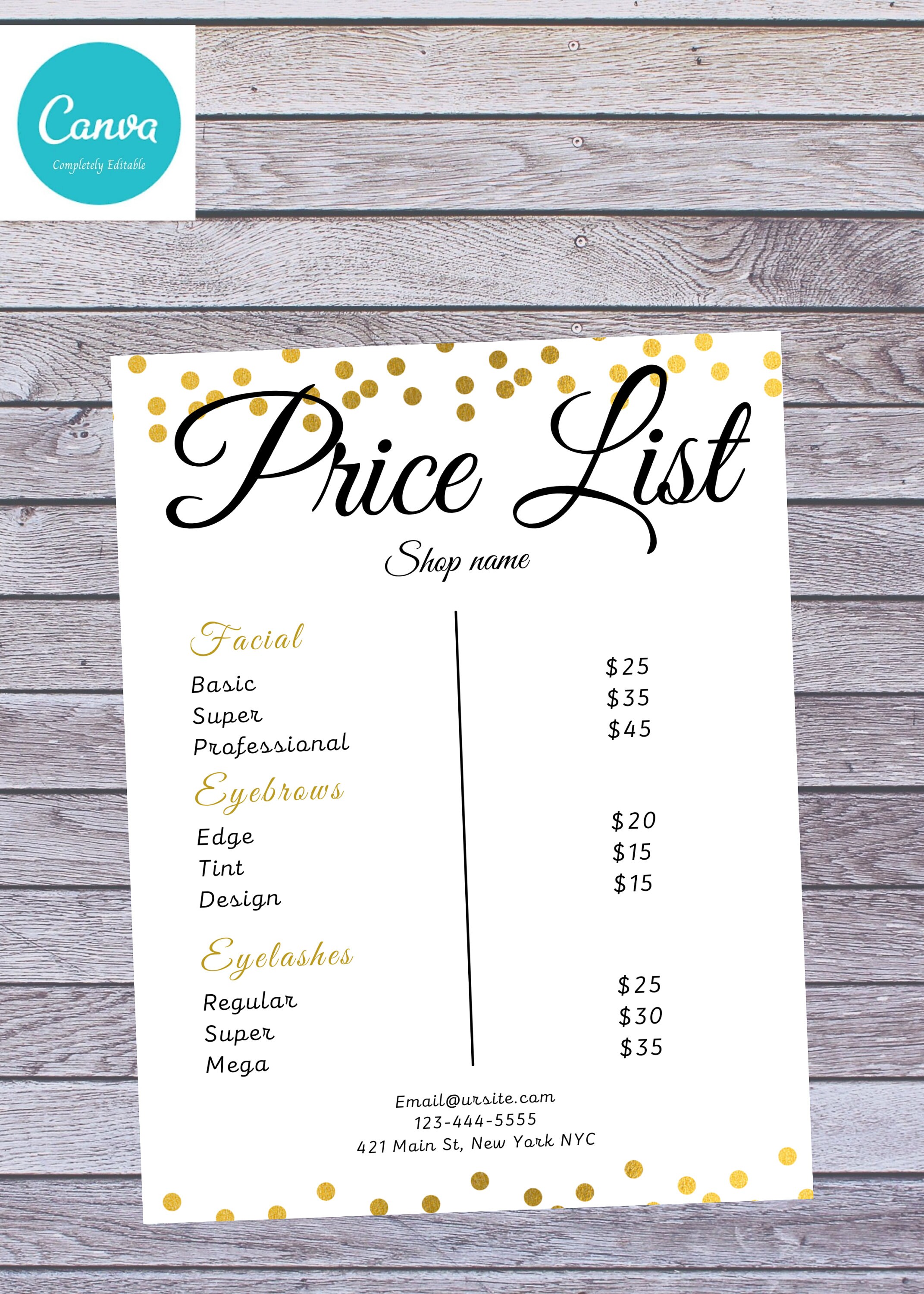 Small Business Price List Download, Price List Template, Editable Price ...