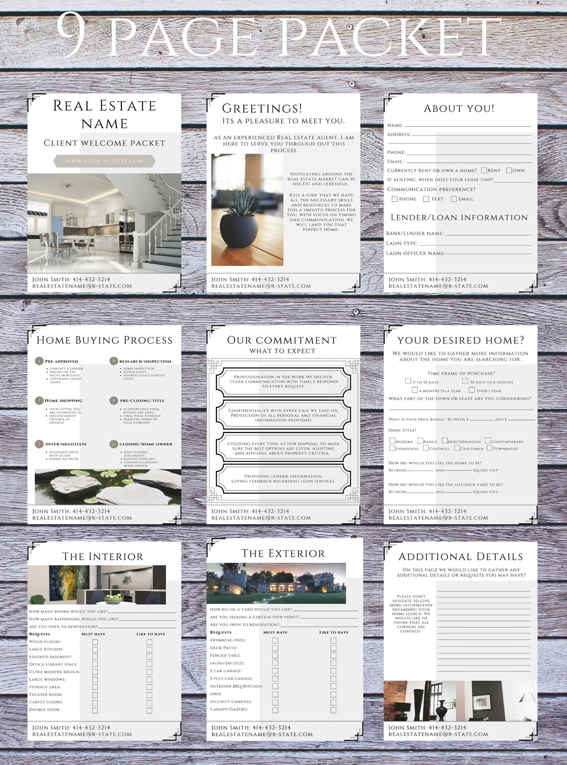 Real Estate Marketing, Client Welcome Packet (9 Pg), Realtor Marketing ...