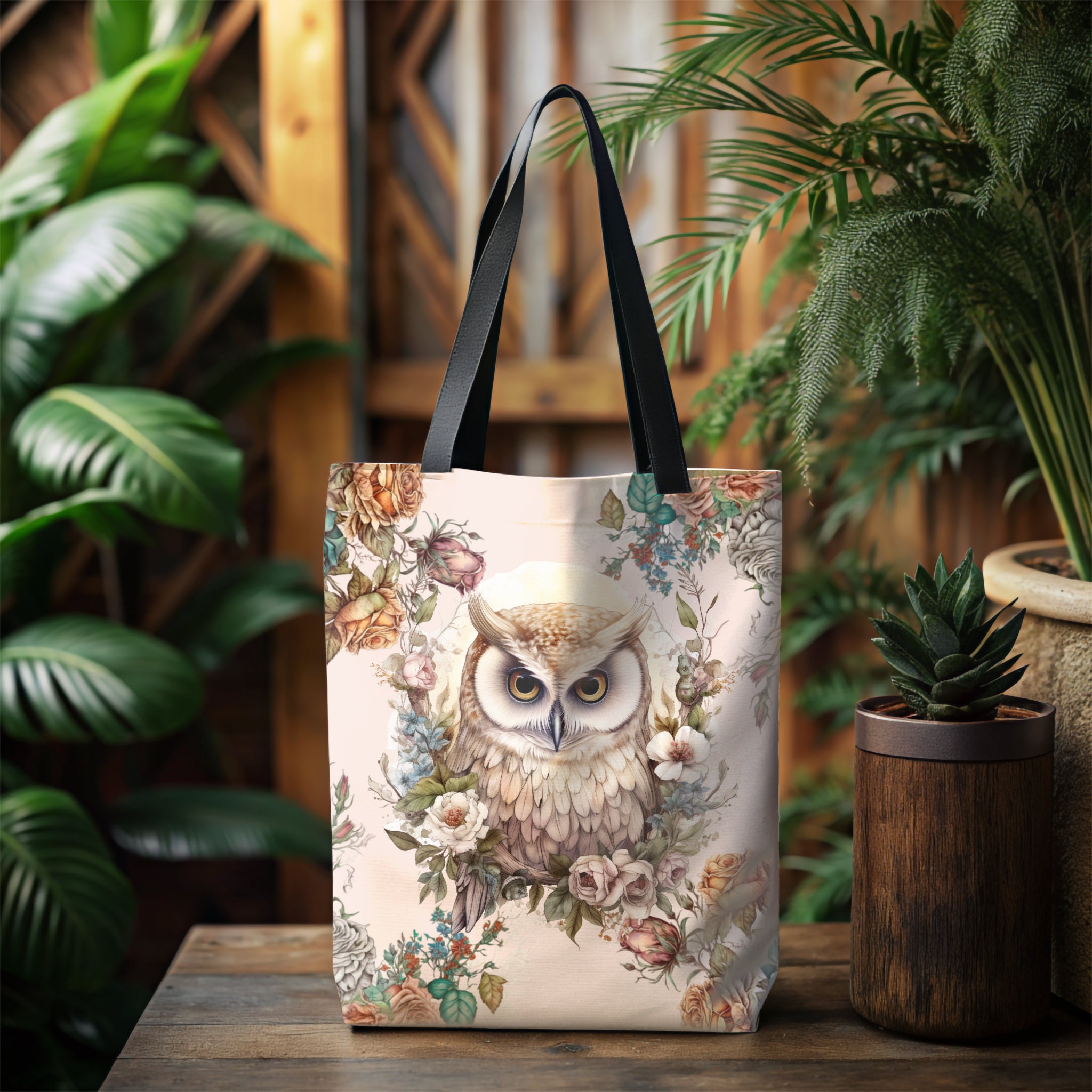 Cottagecore Tote Bag, Forestcore Tote, Botanical Tote, Owl Tote ...