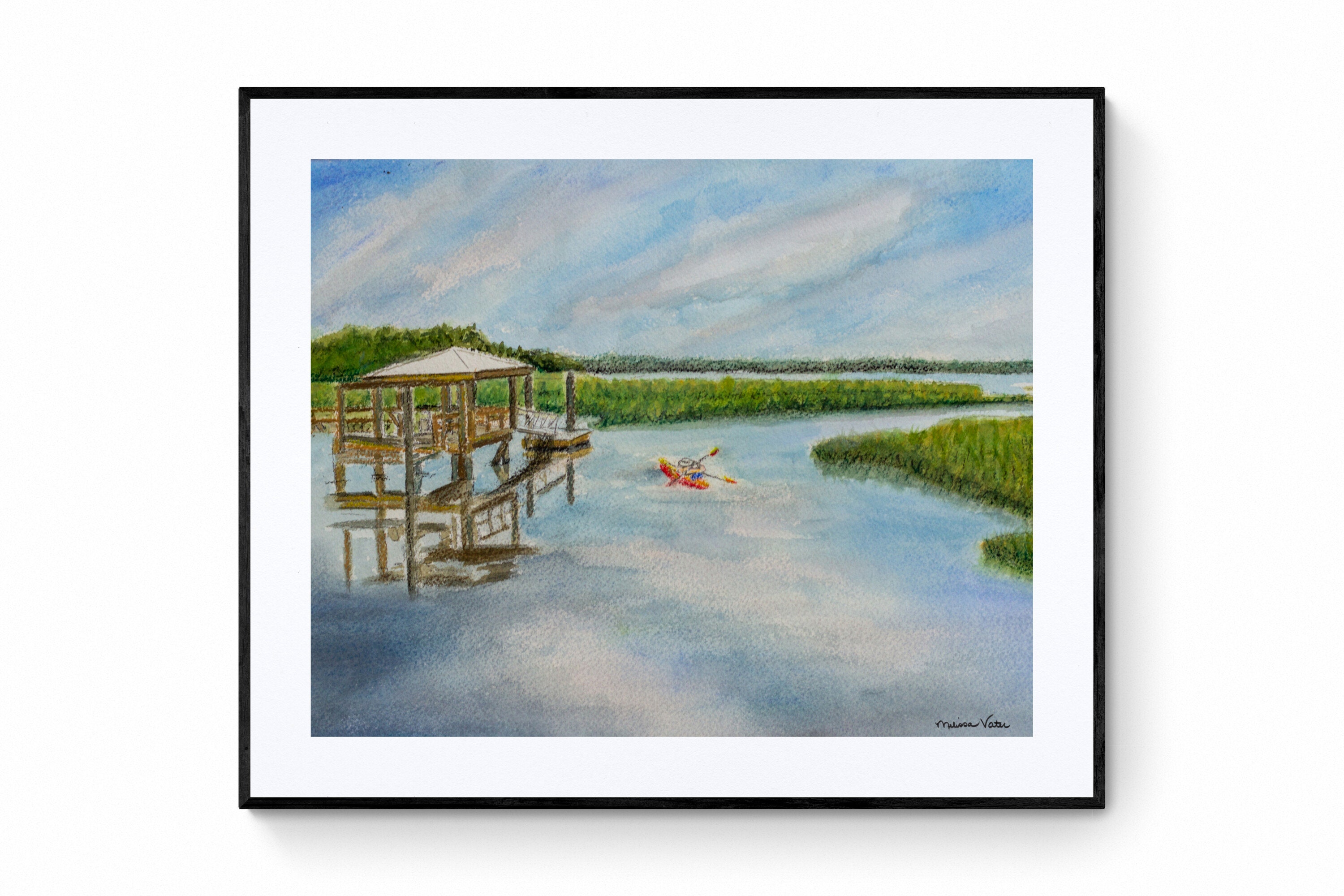 Marsh Print, Marsh Landscape Print, Marsh Art Print, Marsh Painting ...