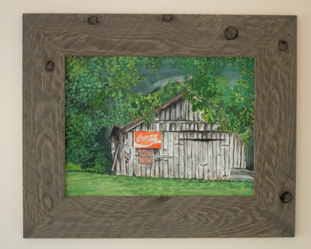Original Framed Rustic Barn Painting, Rustic Farmhouse Original ...