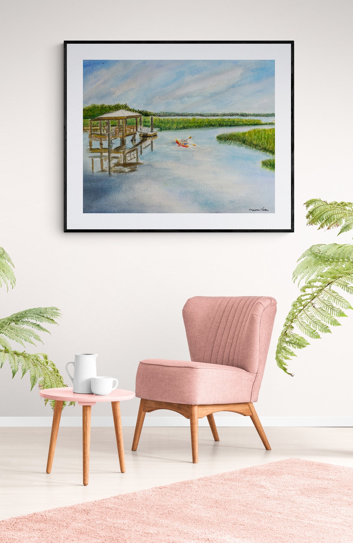 Marsh Print, Marsh Landscape Print, Marsh Art Print, Marsh Painting ...