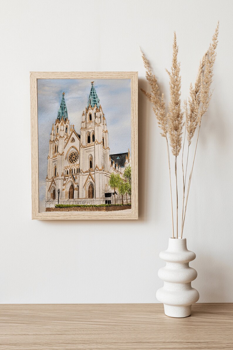 Savannah Cathedral Prints Savannah Georgia Print Savannah - Etsy