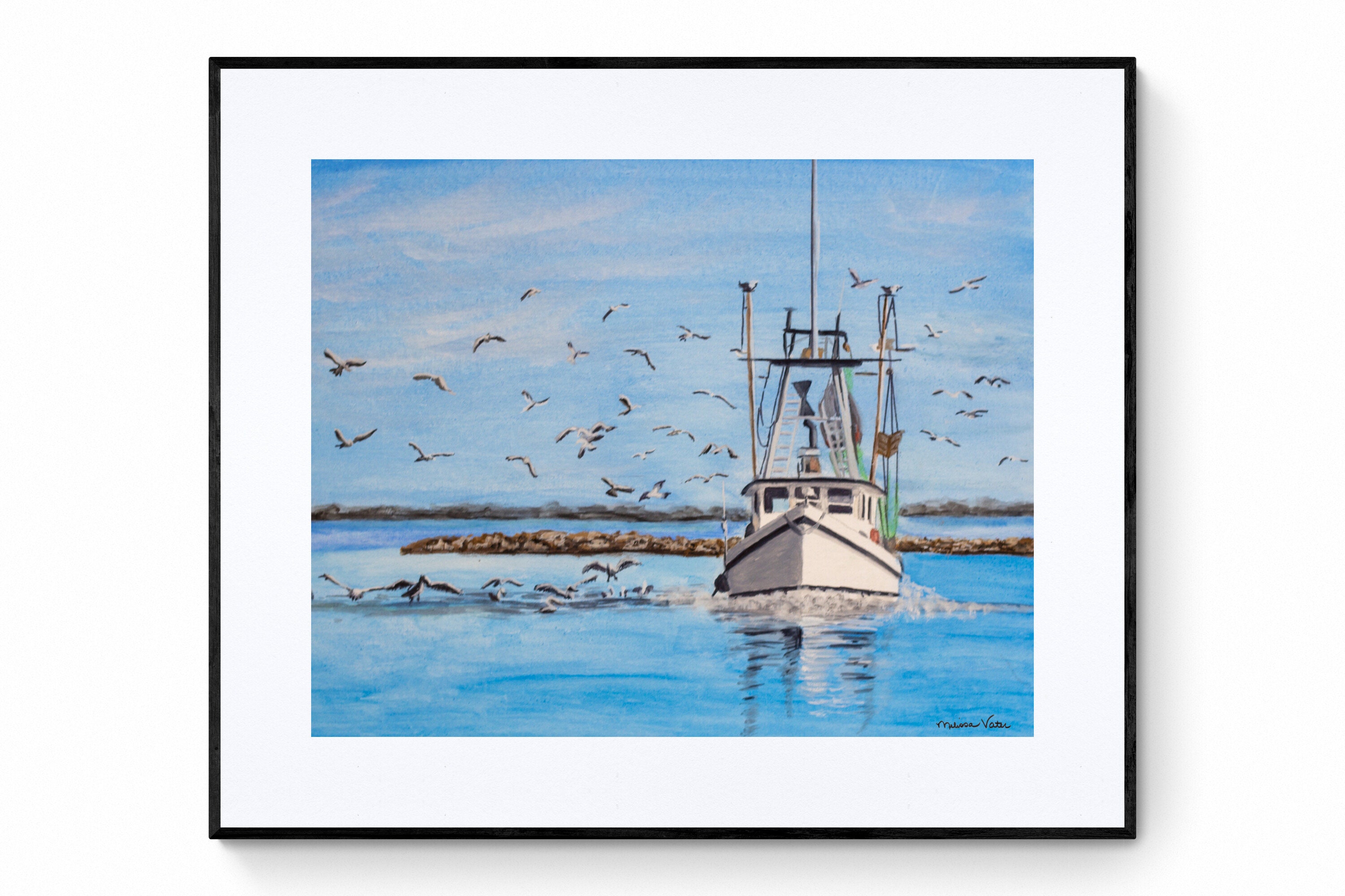 Shrimp Boat Print Fishing Boat Print Shrimp Boat Art Print - Etsy