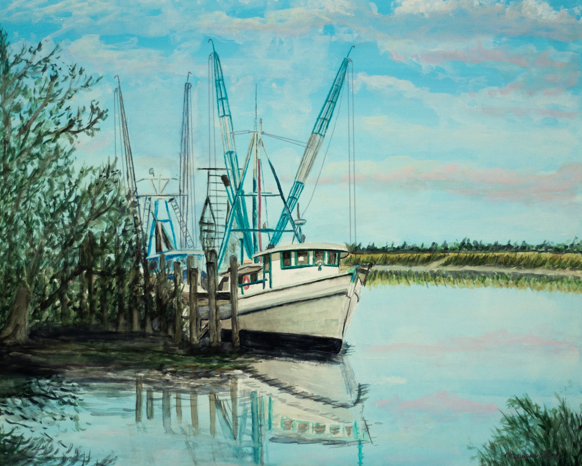 Shrimp Boat Print, Fishing Boat Print, Shrimp Boat Art Print, Nautical ...