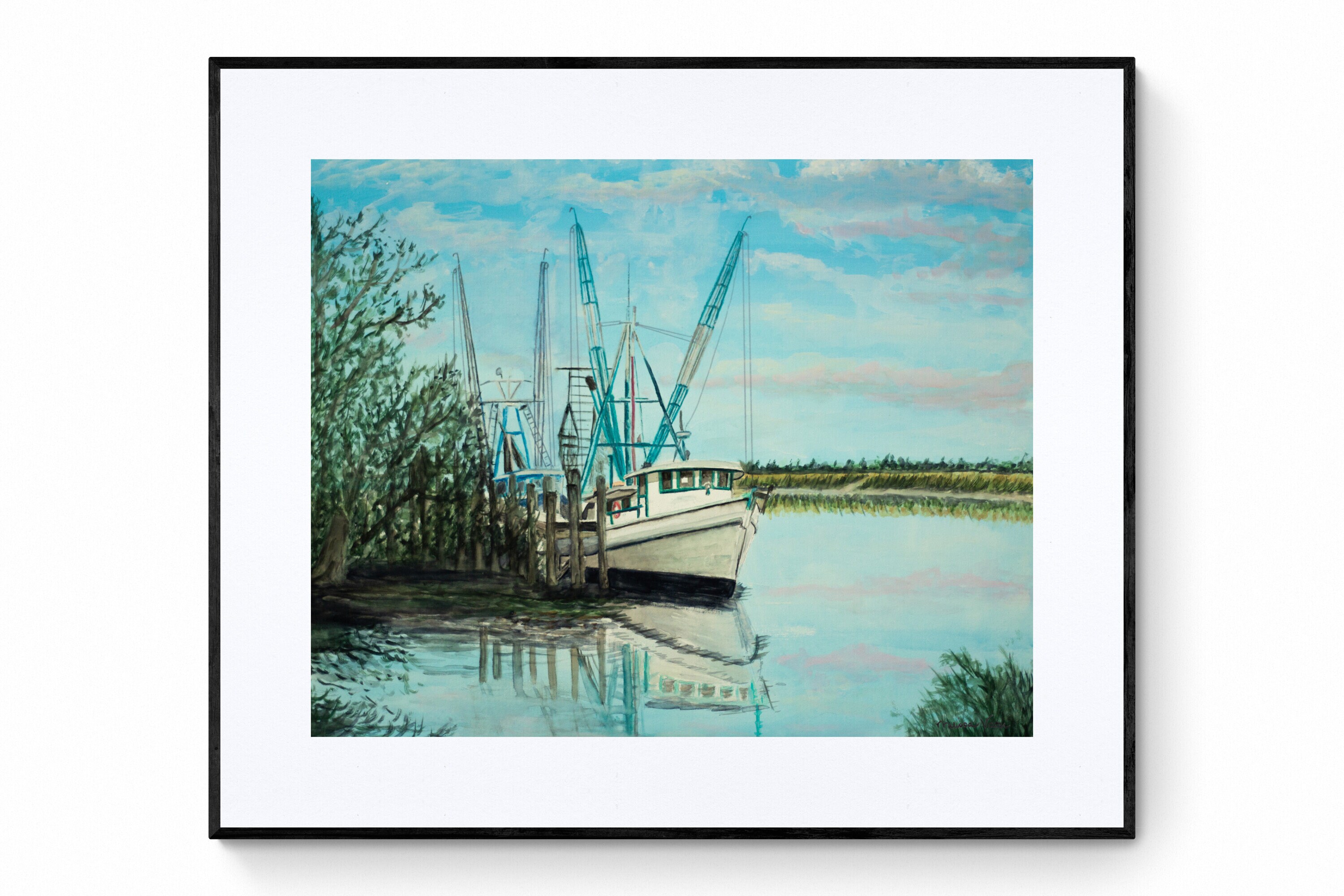 Shrimp Boat Print, Fishing Boat Print, Shrimp Boat Art Print, Nautical ...