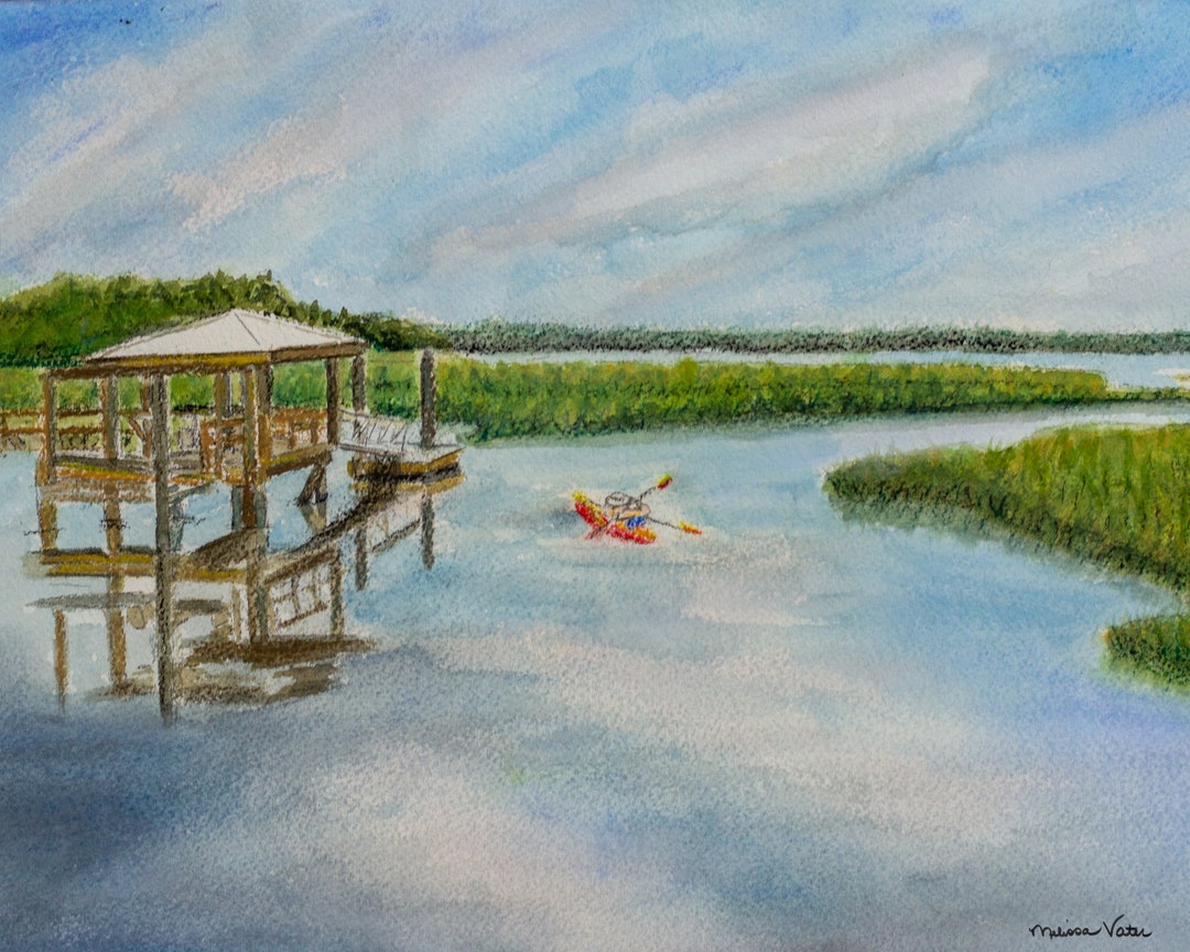 Marsh Print, Marsh Landscape Print, Marsh Art Print, Marsh Painting ...