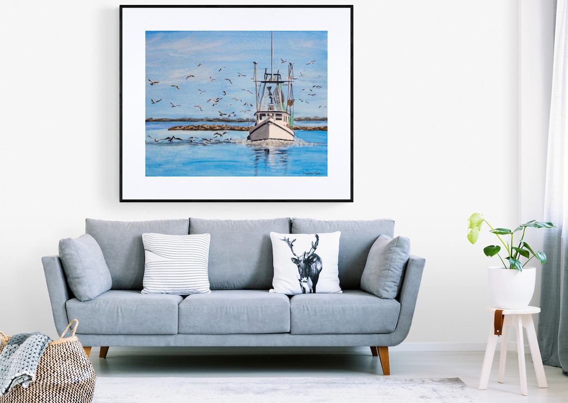 Shrimp Boat Print Fishing Boat Print Shrimp Boat Art Print - Etsy