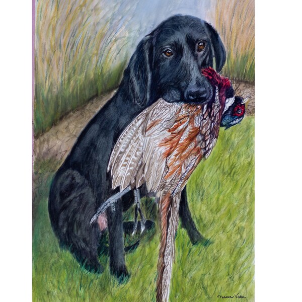 Black Lab With Pheasant - Etsy