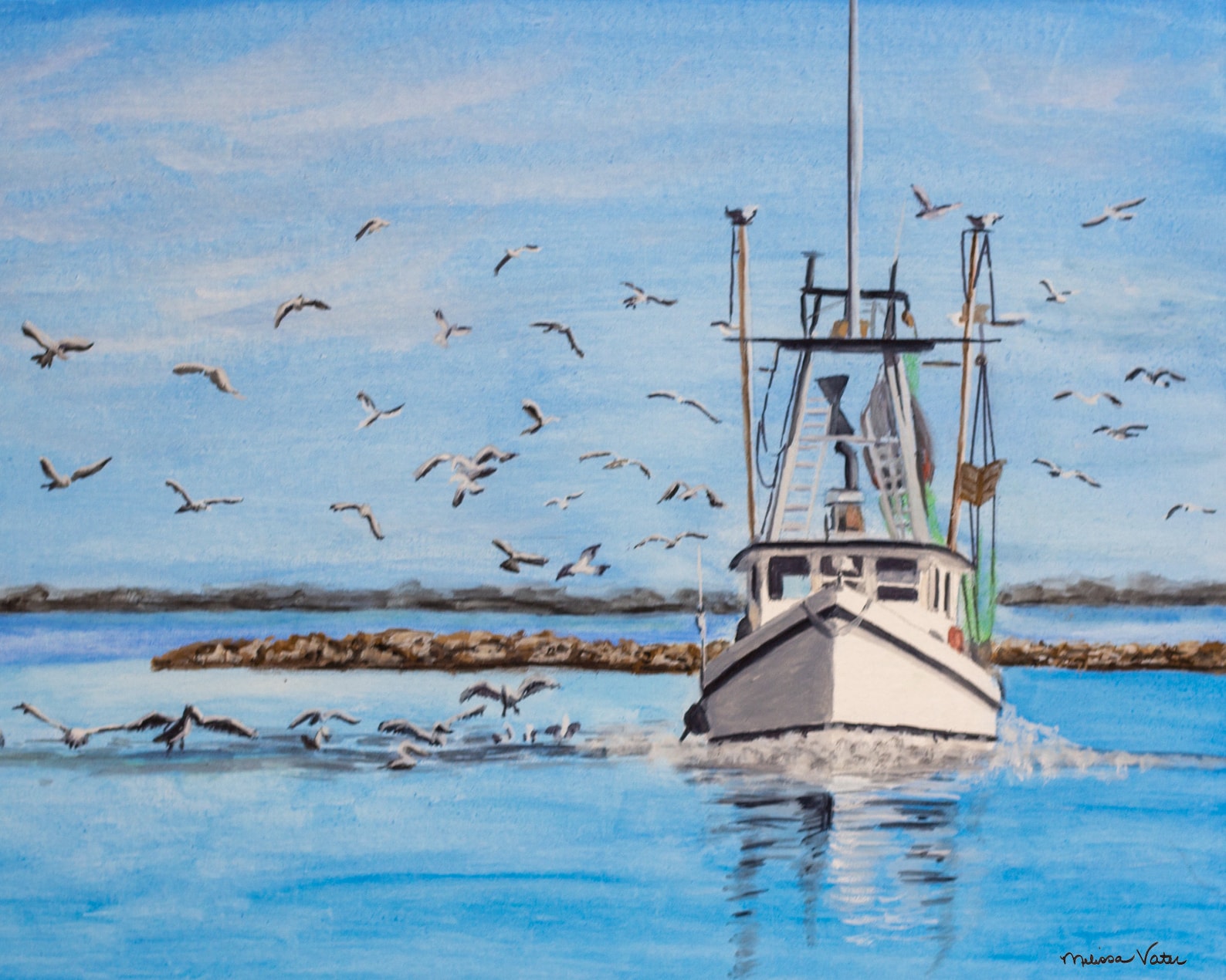 Shrimp Boat Art Print: Coastal Nautical Painting, Fishing Boat - Etsy