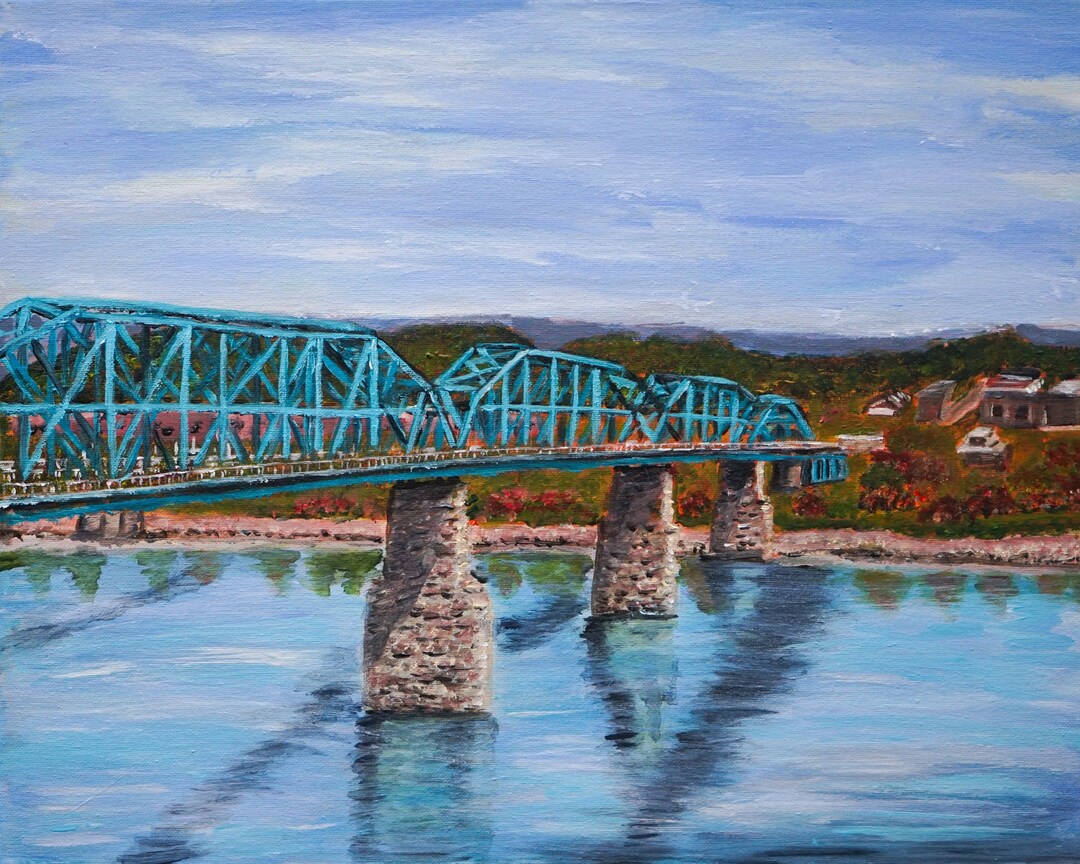 Chattanooga Print, Walnut Street Bridge Print, Tennessee Wall Art ...