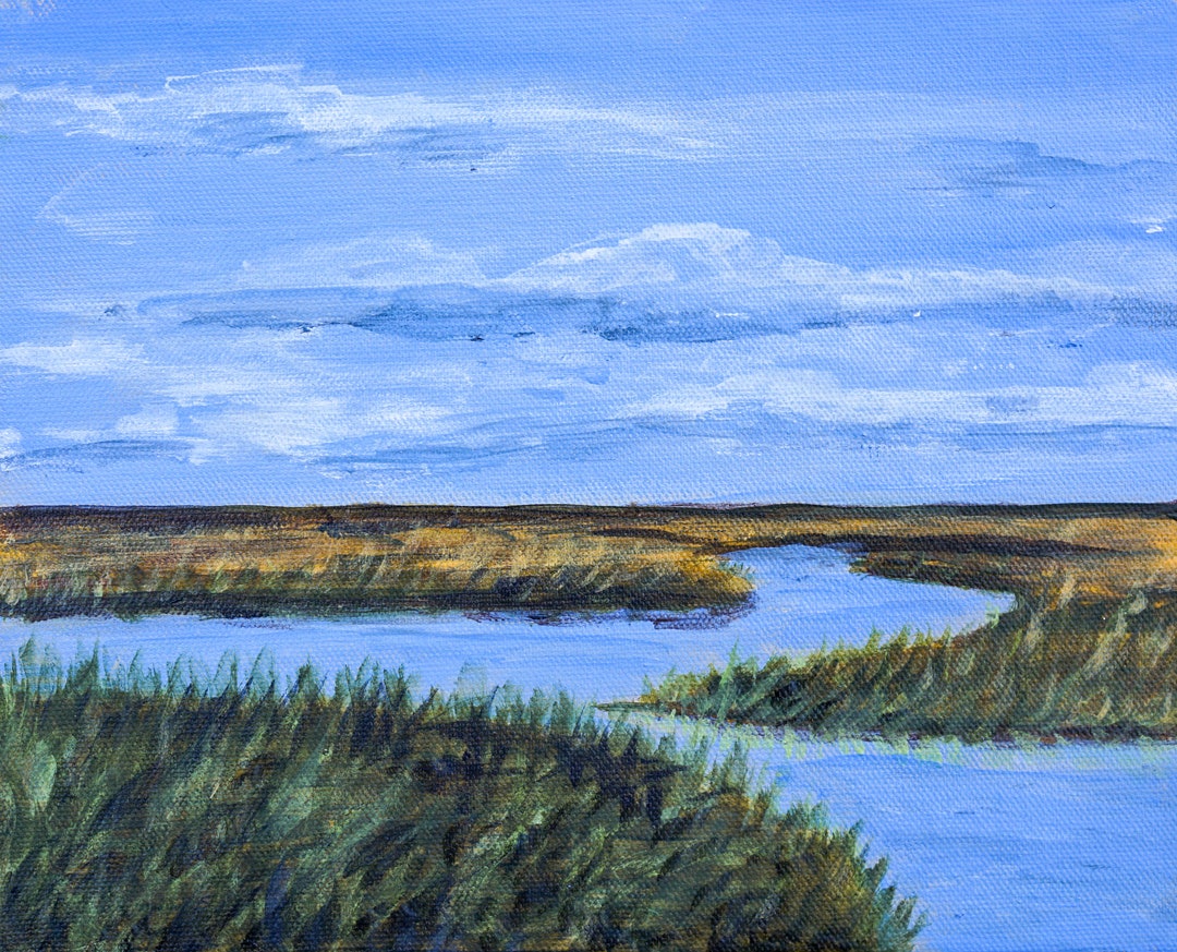Marsh Print, Marsh Landscape Print, Marsh Art Print, Marsh Painting ...