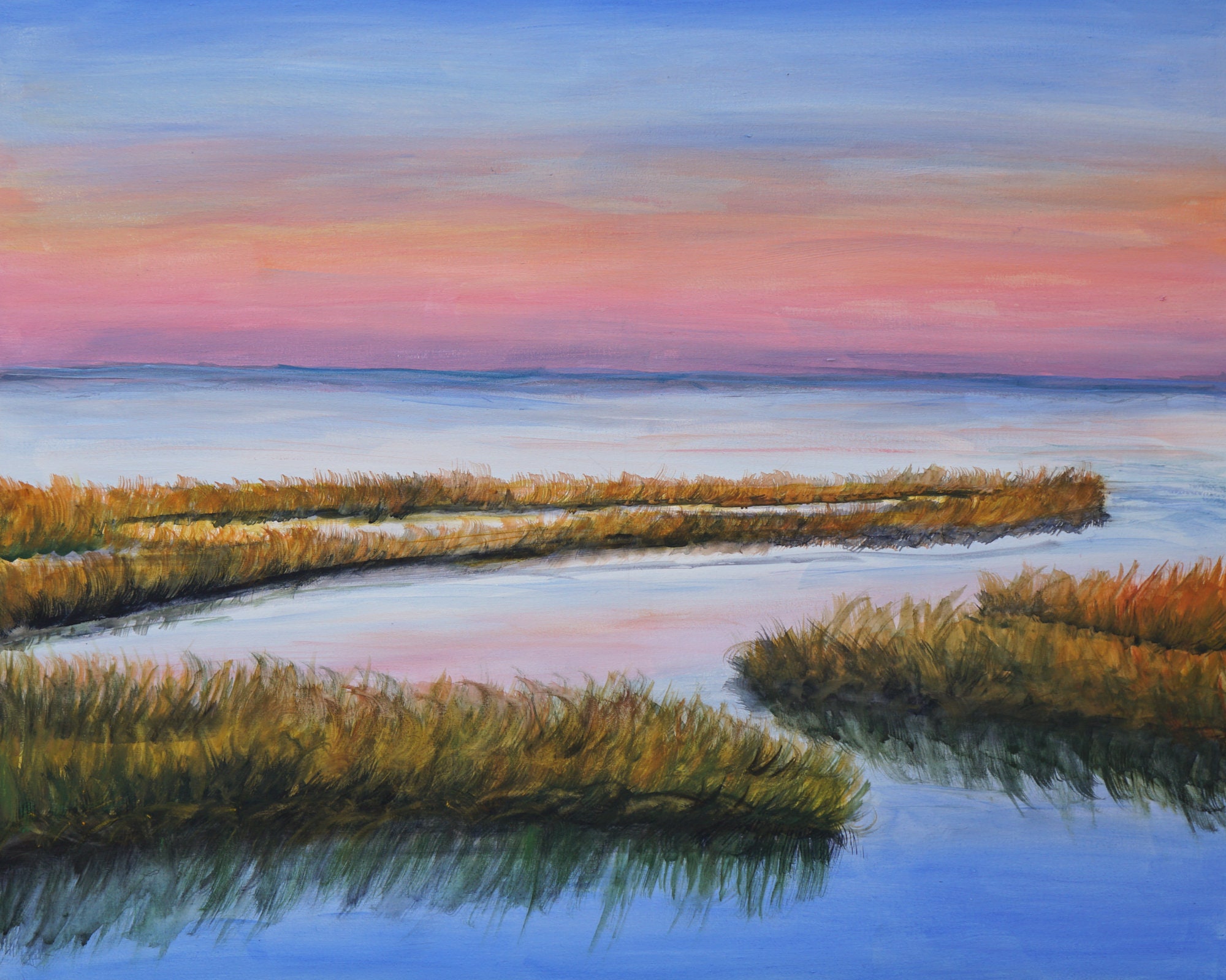 Marsh Print, Marsh Landscape Print, Marsh Sunrise Art Print, Marsh ...