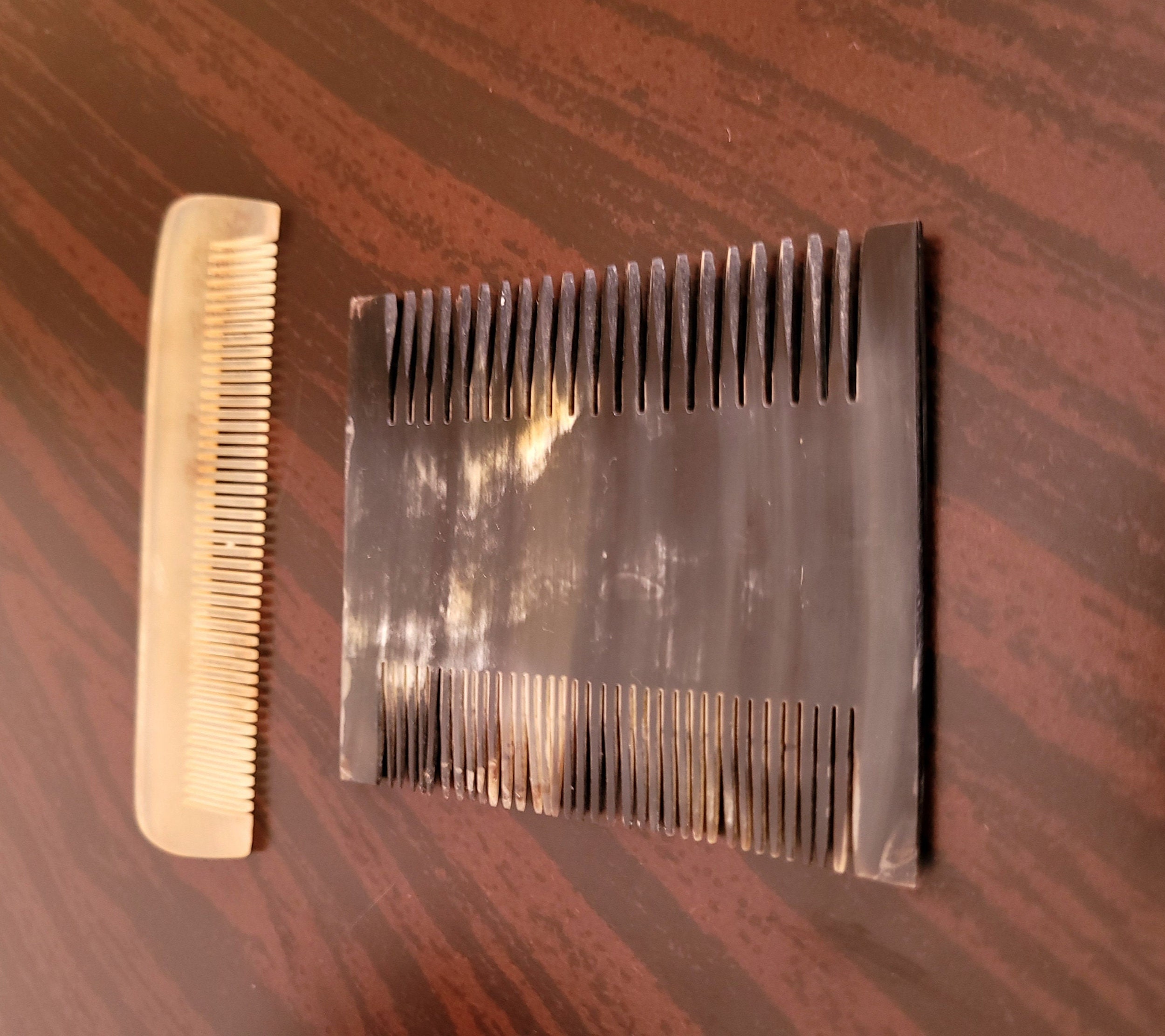 Bone Horn Comb for Men, Natural Vintage Hair Comb, Beard Comb ...