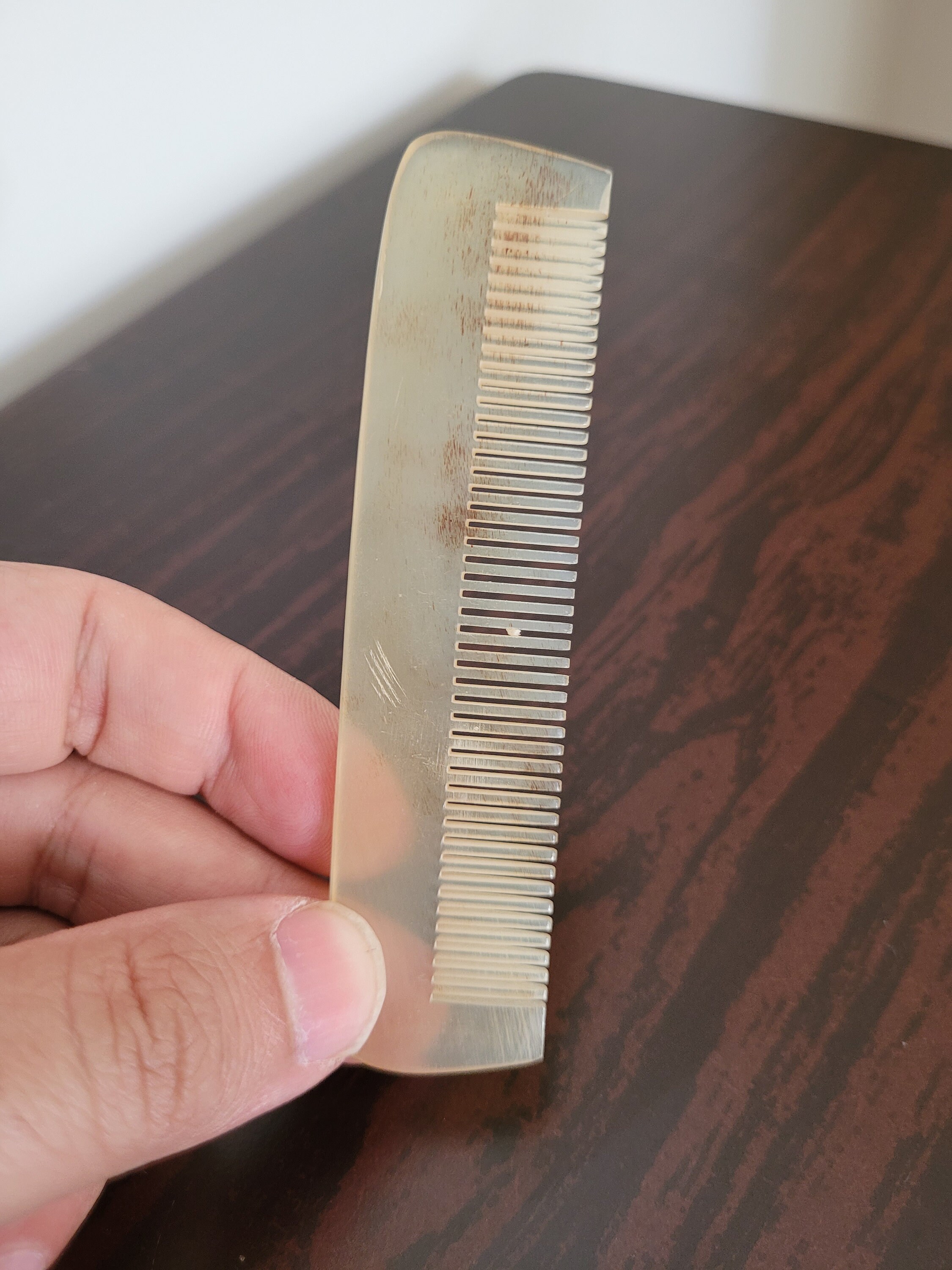 Bone Horn Comb for Men, Natural Vintage Hair Comb, Beard Comb ...