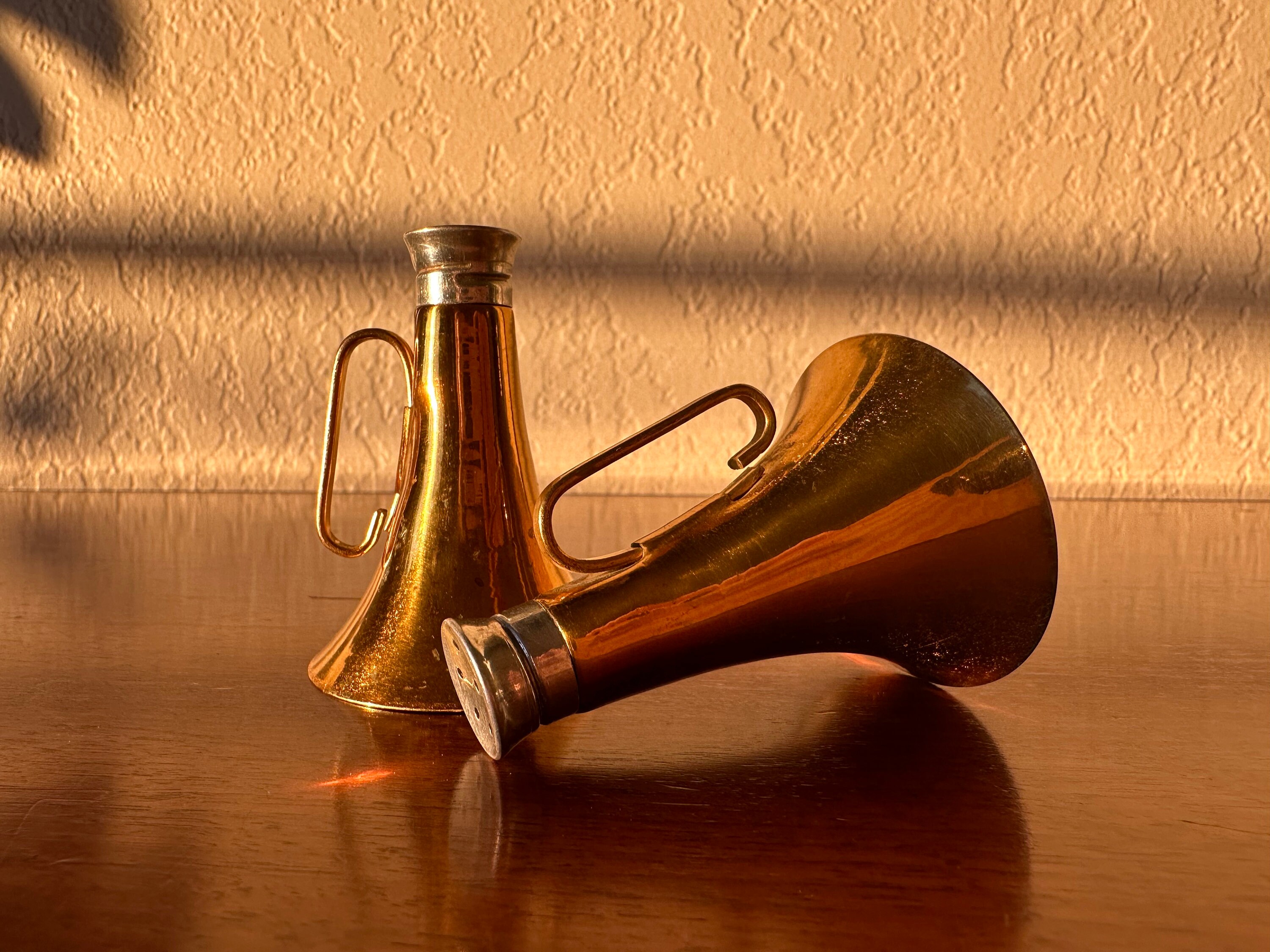 Brass 1950's Megaphone Salt and Pepper Shaker Set - Etsy