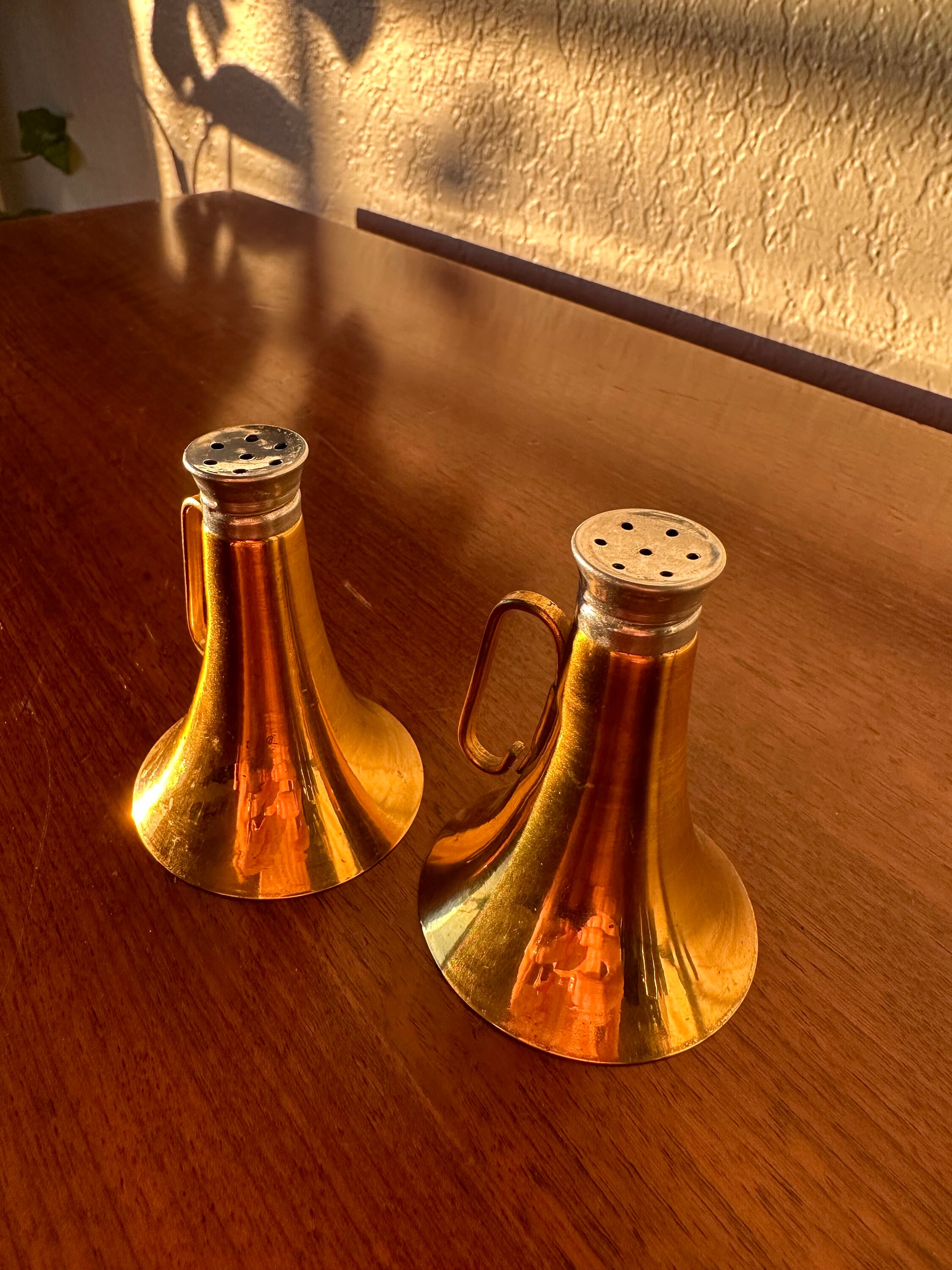 Brass 1950's Megaphone Salt and Pepper Shaker Set - Etsy
