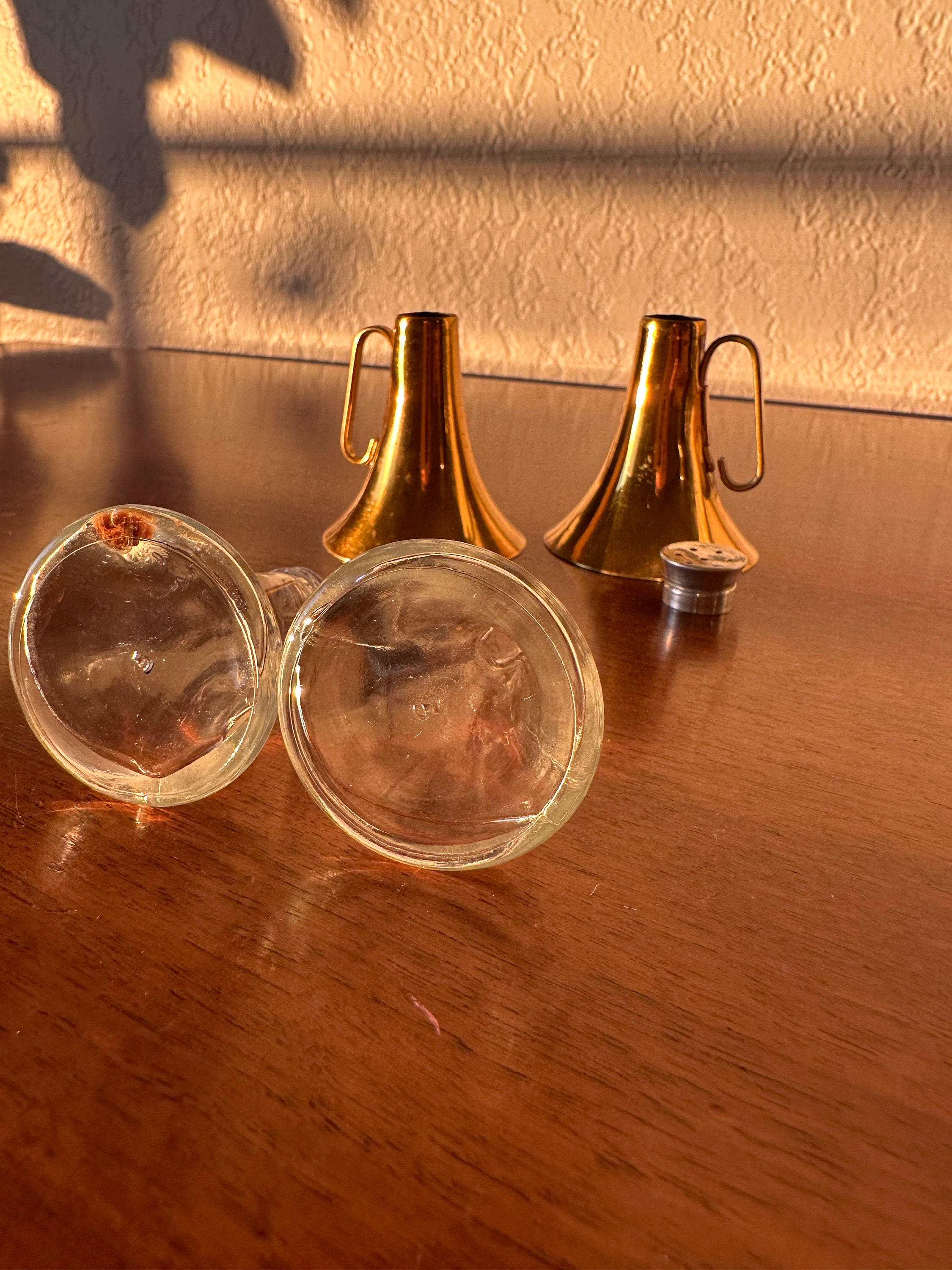 Brass 1950's Megaphone Salt and Pepper Shaker Set - Etsy