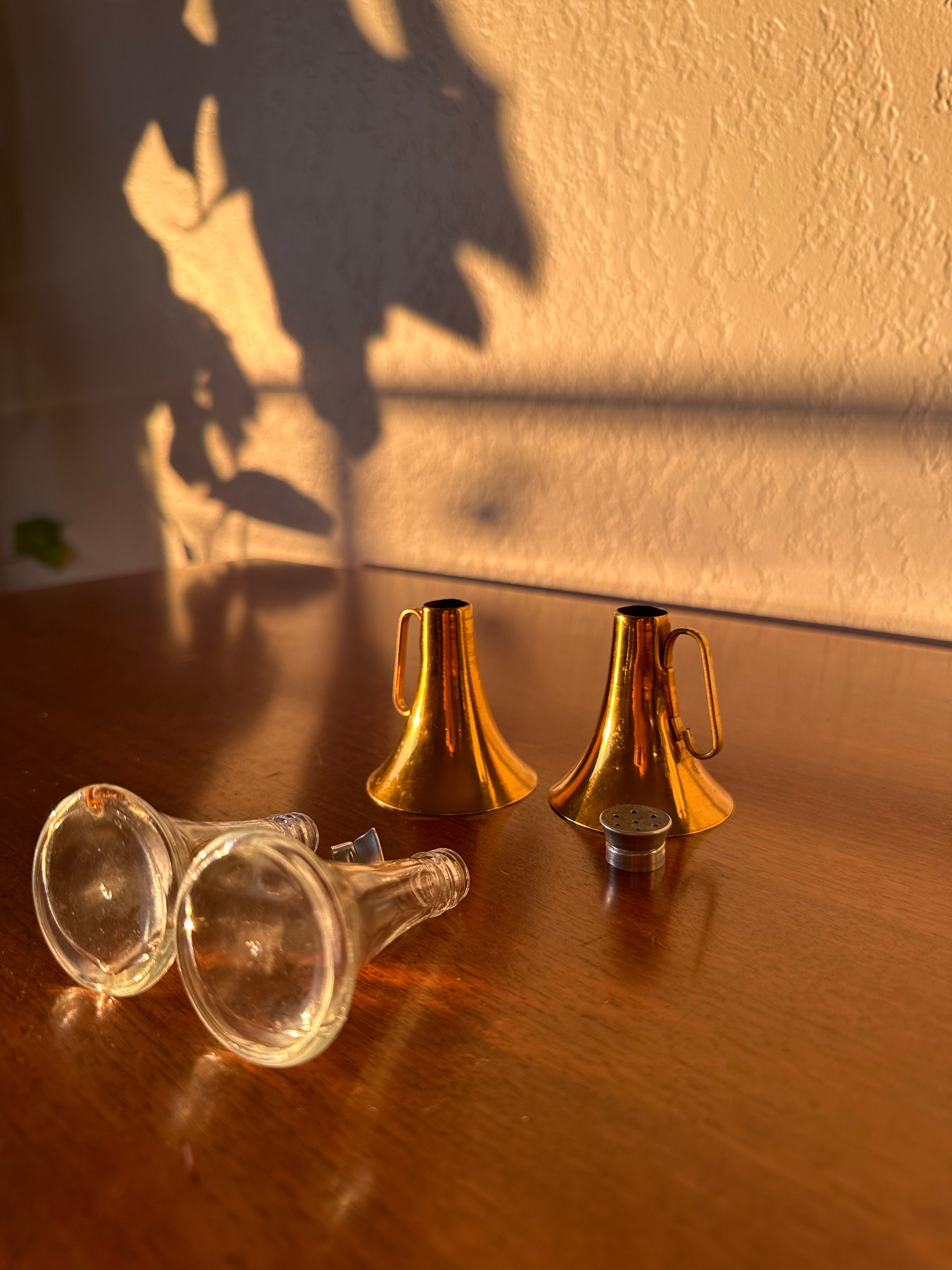 Brass 1950's Megaphone Salt and Pepper Shaker Set - Etsy