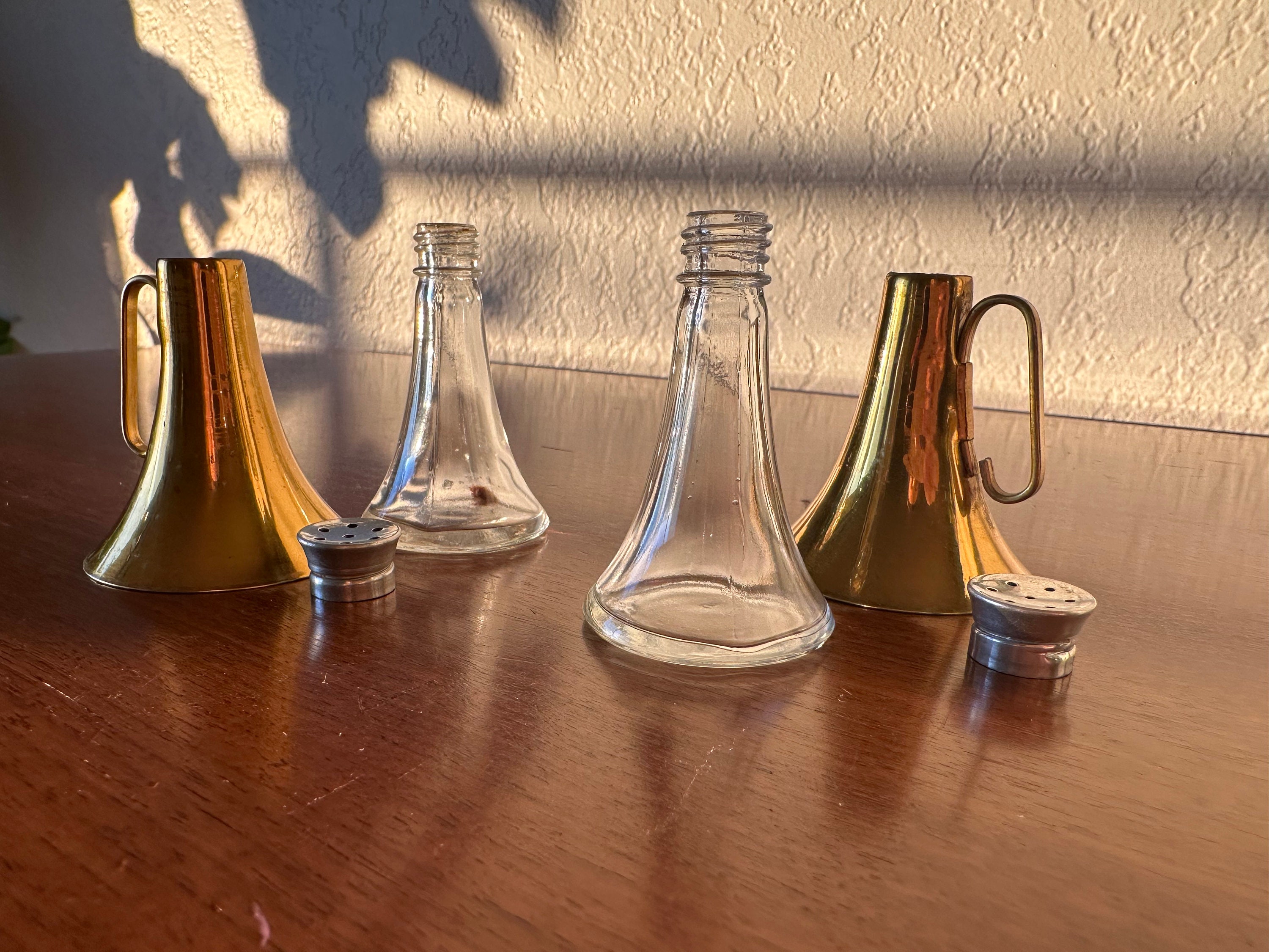 Brass 1950's Megaphone Salt and Pepper Shaker Set - Etsy