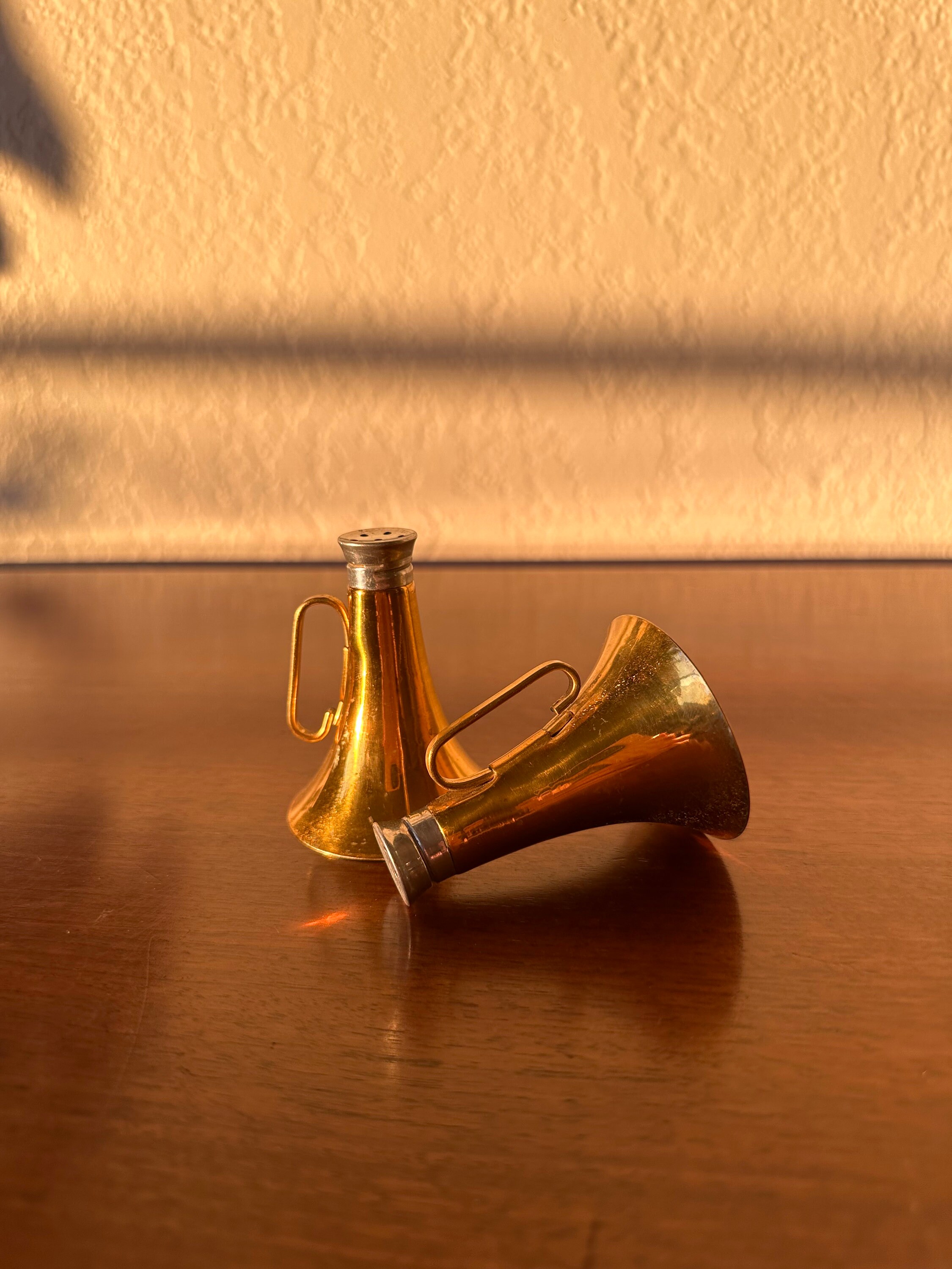 Brass 1950's Megaphone Salt and Pepper Shaker Set - Etsy