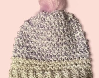 Loom Knitting Patterns Chunky Matching Men and Child Hat Beanie Pattern for Extra Large Round ...