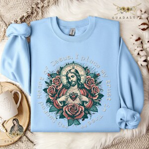 Catholic Christian Clothing, Jesus Sacred Heart Crewneck Sweatshirt ...