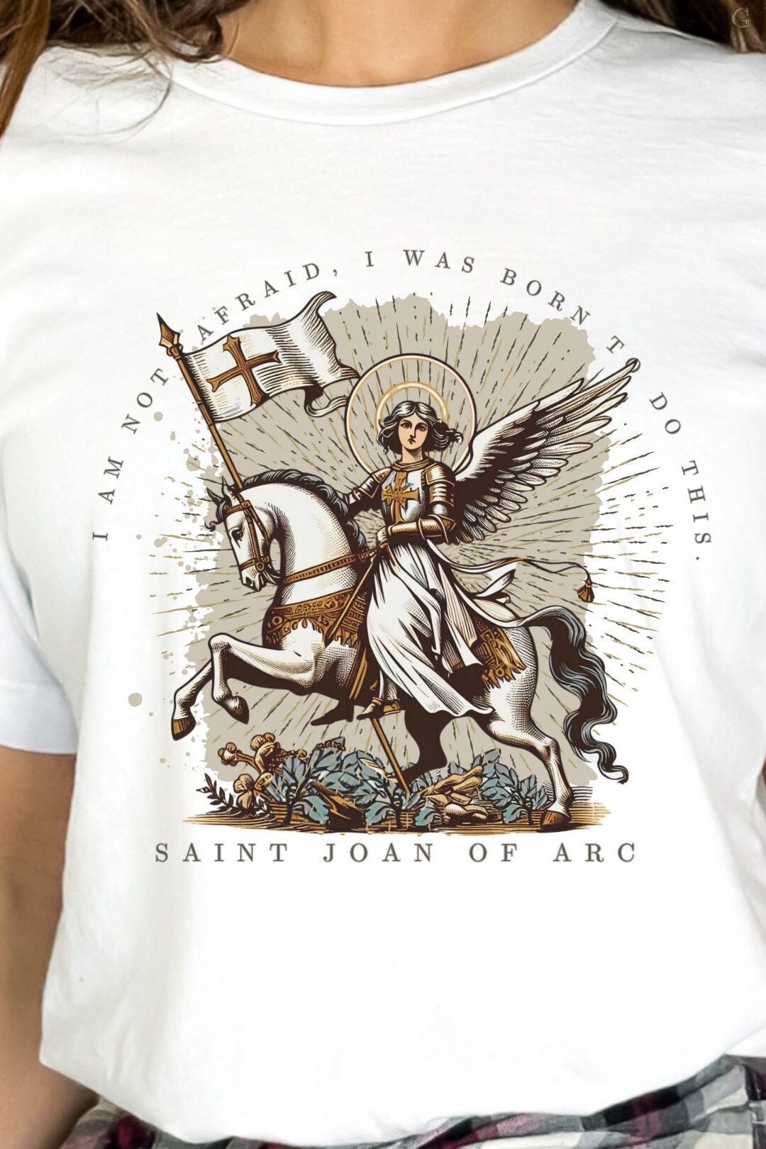 Saint Joan of Arc Tee: Vintage Catholic Boho Clothing - Etsy