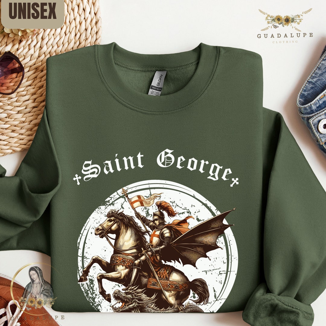 Vintage-style St. George Dragon Slayer Crewneck Sweatshirt, Gifts for ...