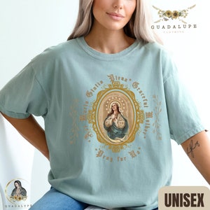 Comfort Colors Virgin Mary Tshirt, Vintage Style Marian Devotions Gifts ...
