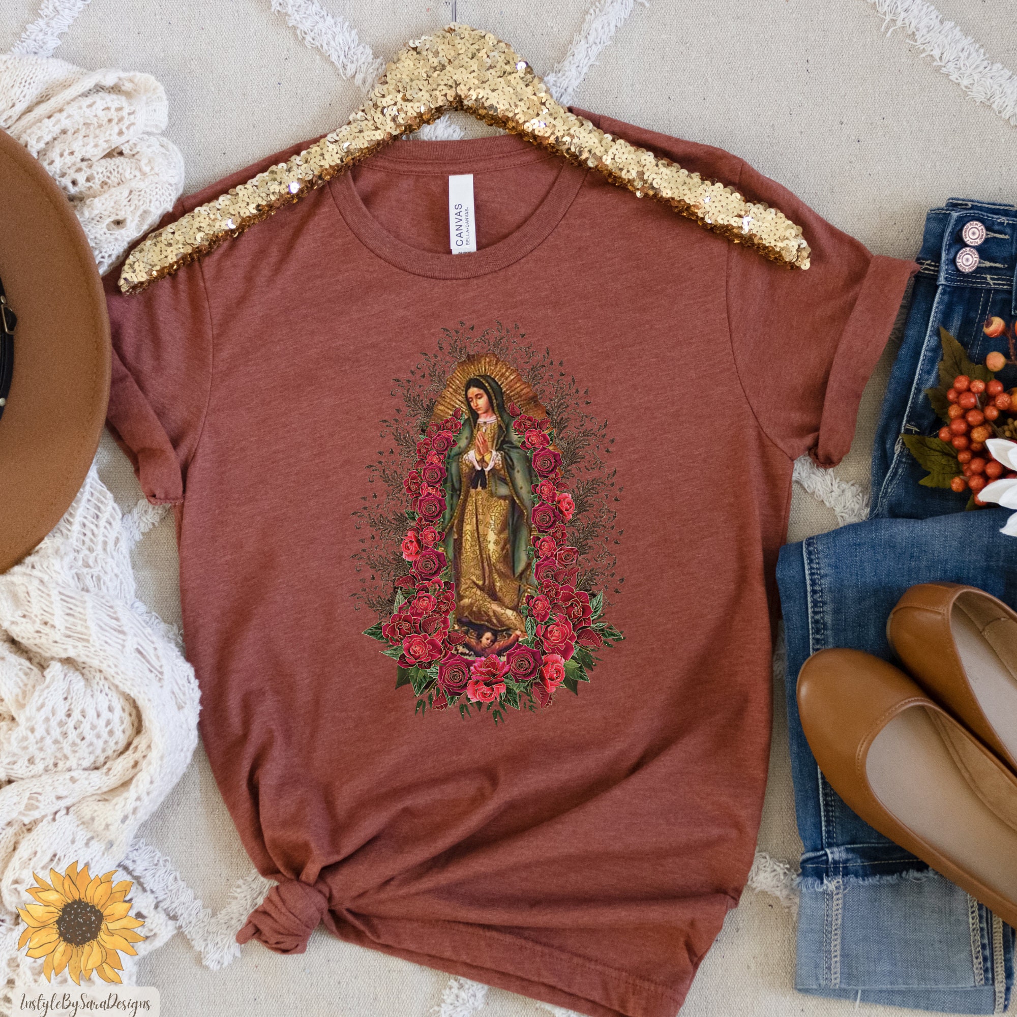 Virgen De Guadalupe Tshirt Virgen Maria Shirt La Morenita - Etsy