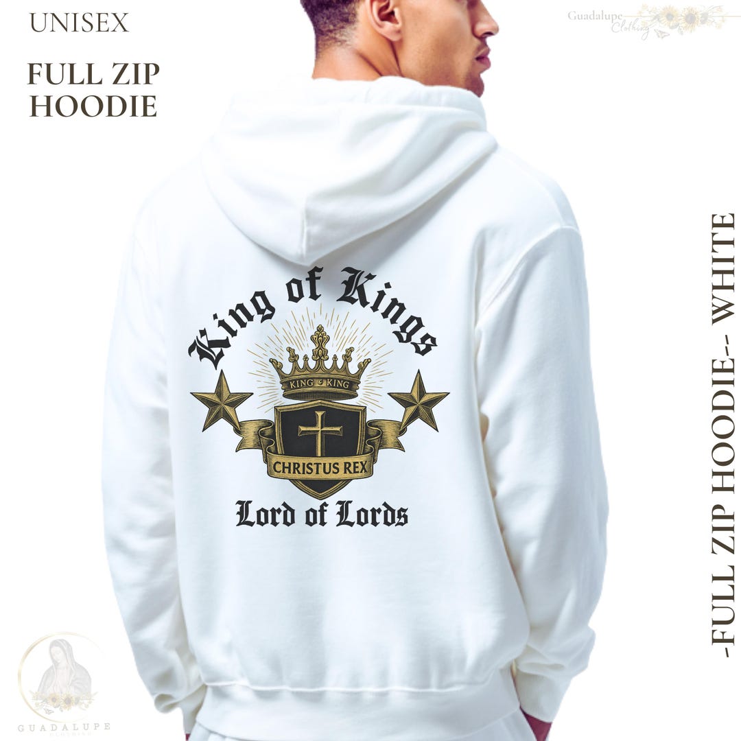 Christus Rex Hoodie - Jesus King of Kings Shield & Crown, Catholic Men ...