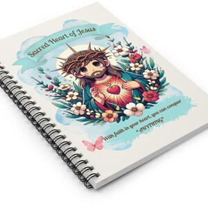 Sacred Heart of Jesus Spiral Notebook, Anime Cartoonish Art Fans Gifts ...