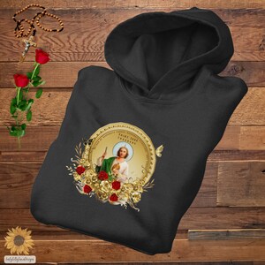 Men Plus Size San Judas Taddeo Hoodie, Saint Jude Thaddeus, Patron of ...