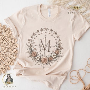 Miraculous Medal Tshirt, Virgin Mary Shirt, Catholic Clothing, Marian ...