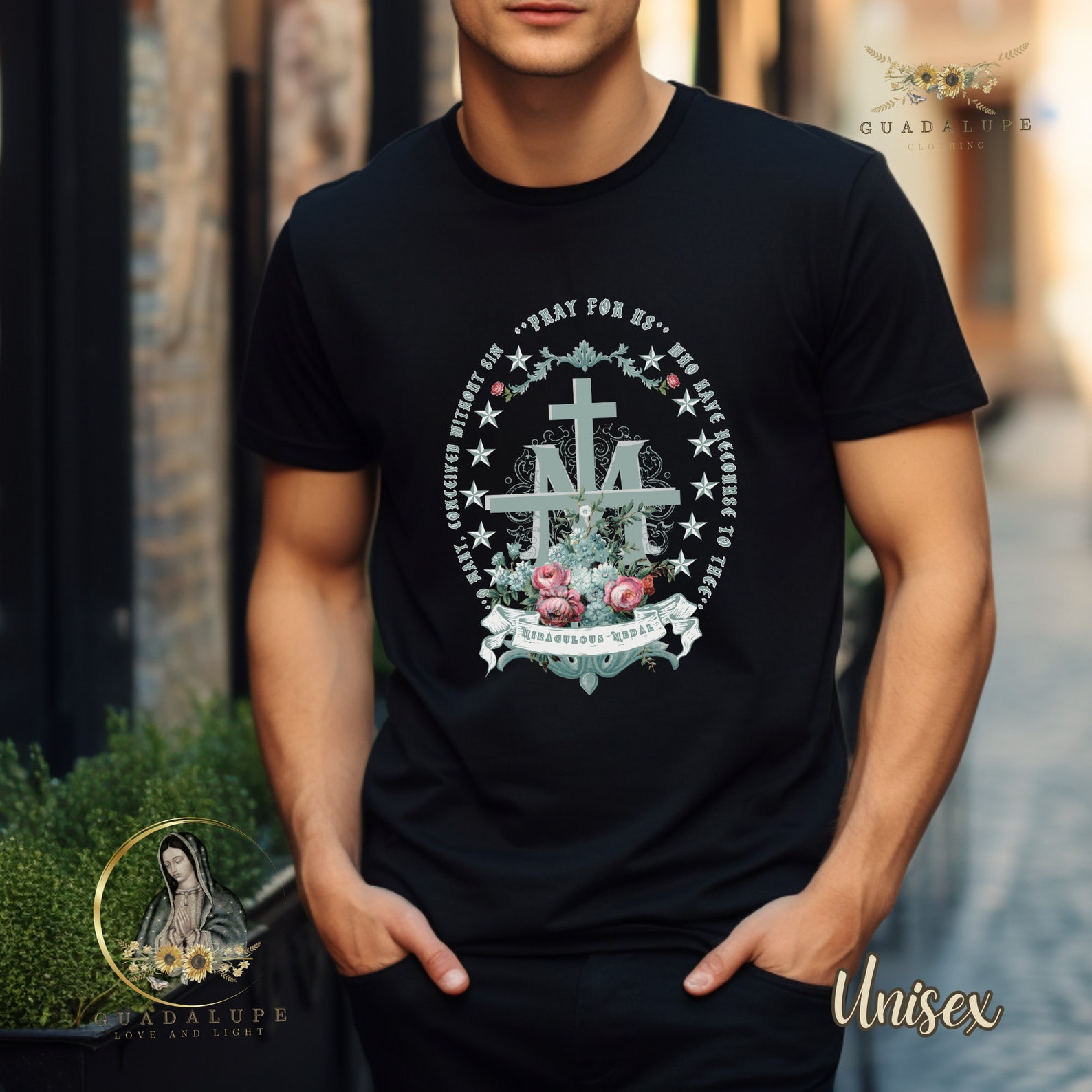 Miraculous Medal T-shirt, Virgin Mary T-shirt, Immaculate Conception ...
